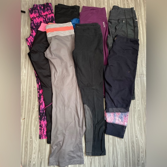 Pants & Jumpsuits | Bundle Of 8 Womens Medium Athletic Leggings Capris ...